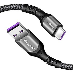 Huawei Supercharge 40W USB C Cable 6ft, 5A Fast Charging Type-C Cord Nylon Braided Compatible for Huawei P40, P30, P20 Lite, Mate 40/30 / 20, Mate 20 pro, Mate RS, Honor Play, Honor View 20 (Black)