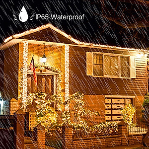 BrizLabs Solar Fairy Lights, 200 LED 66ft Super Bright Solar String Lights, Cool White & Warm White 2 Colors in One Solar Powered String Lights Waterproof, Outdoor Twinkle lights for Garden Yard Party