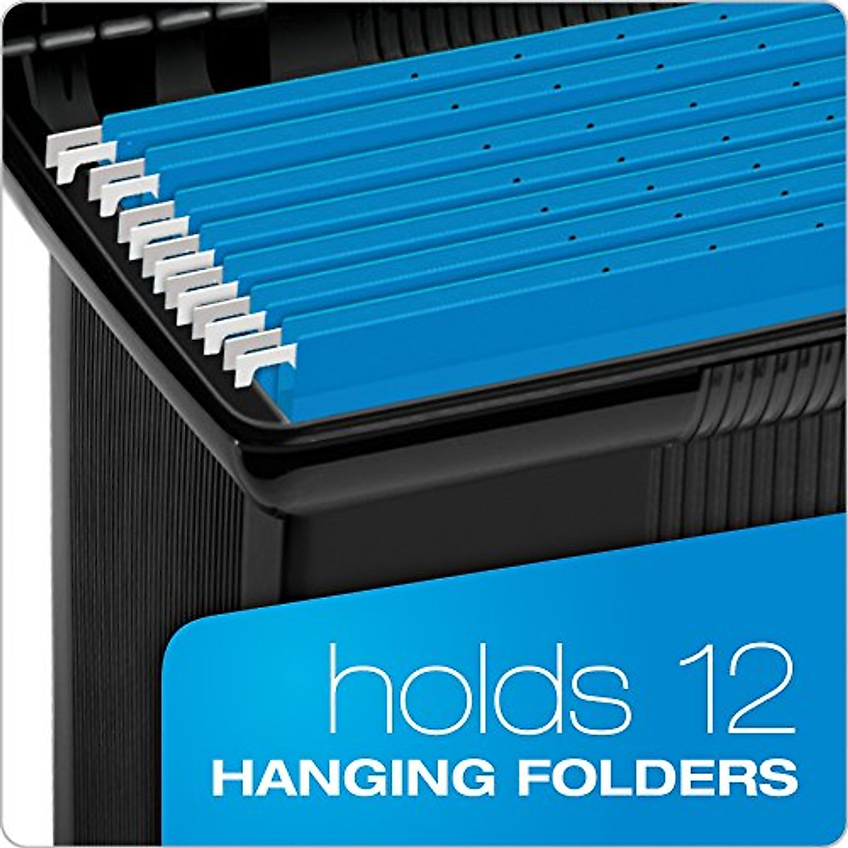 Pendaflex Portable File Box, Black, 11" H x 14" W x 6-1/2" D (41732)