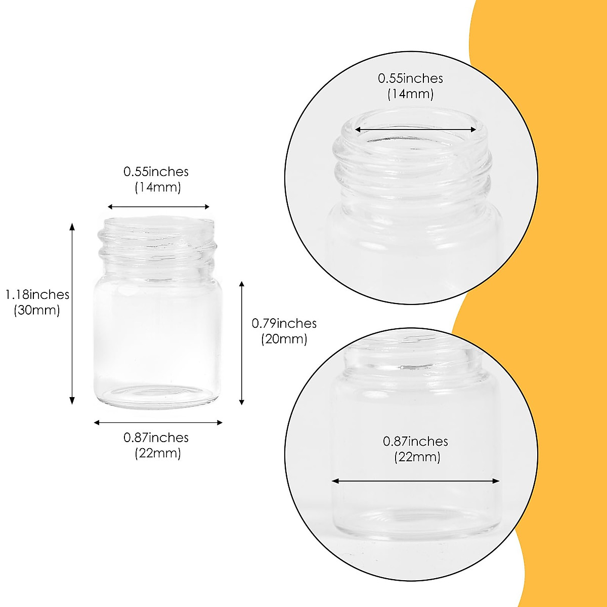 5ml Glass Vials with Screw Caps and Plastic Stoppers, Small Clear Liquid Sample Vial, Leak-Proof Vial, 12PCS