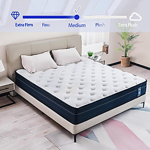 DINBooonLUX Full Mattress,12 Inch Gel Memory Foam Hybrid Mattress in a Box,Motion Isolation Individually Wrapped Pocket Coils Innerspring,Pain Relief Pressure-Relieving,Breathable,Full Size Mattress