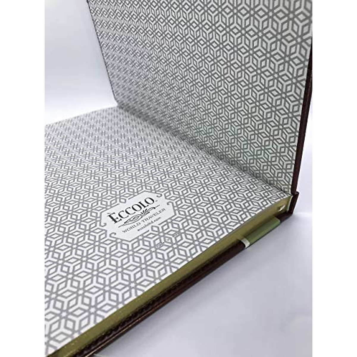 Eccolo Lined Executive Journal Notebook with Gold Edges, 256 Pages of Acid-Free Paper, Hard Cover Realistic Faux Leather, Lay Flat Design (Brown, 8x10 inches)