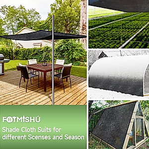 FOTMISHU 75%-80% Shade Cloth Anti-aging 6.5ftx10ft Sun Mesh UV Resistant Net, Sunblock Garden Shade Mesh Tarp for Plant Cover, Greenhouse, Barn or Kennel, Flowers, Plants,Used for 3 Years or Even Long