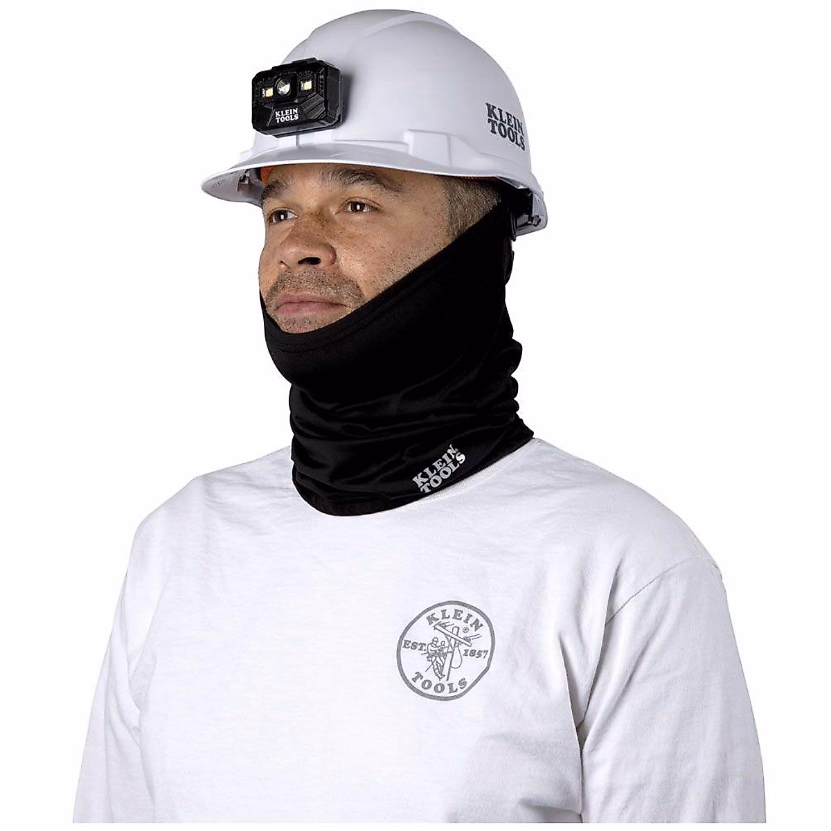 Klein Tools 60455 Neck and Face Warming Band, Gaiter/Balaclava Made of Breathable Fleece Fabric for Warmth, Black