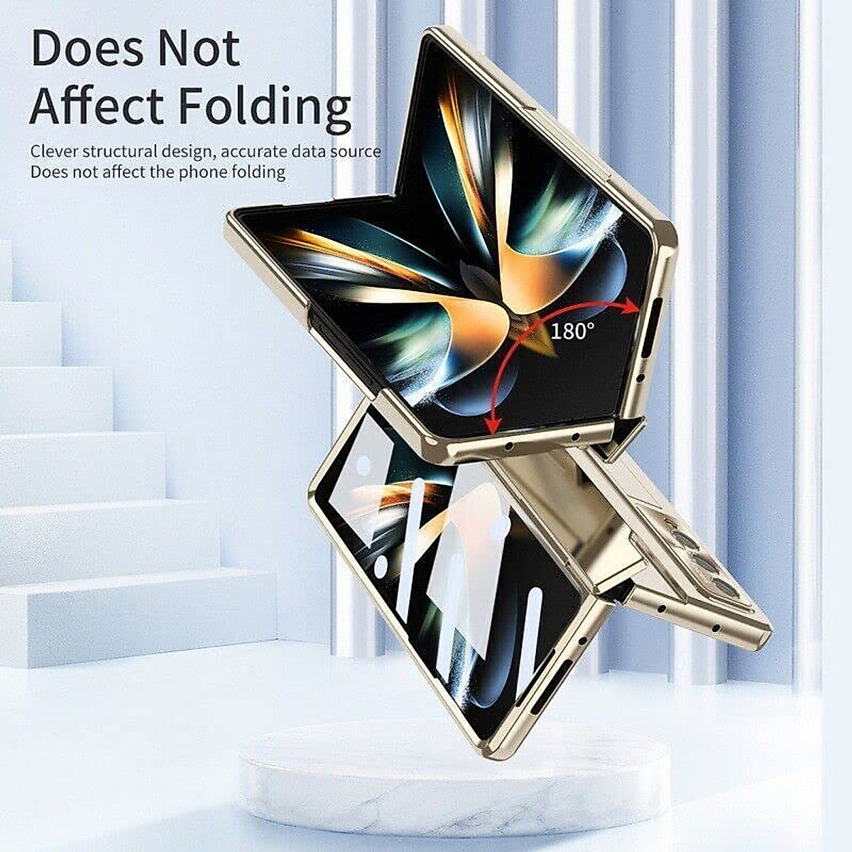 EAXER for Samsung Galaxy Z Fold 3 360° Case, Hinge Protection Shockproof Hinge Built in Tempered Glass Phone Case Cover (Silver)