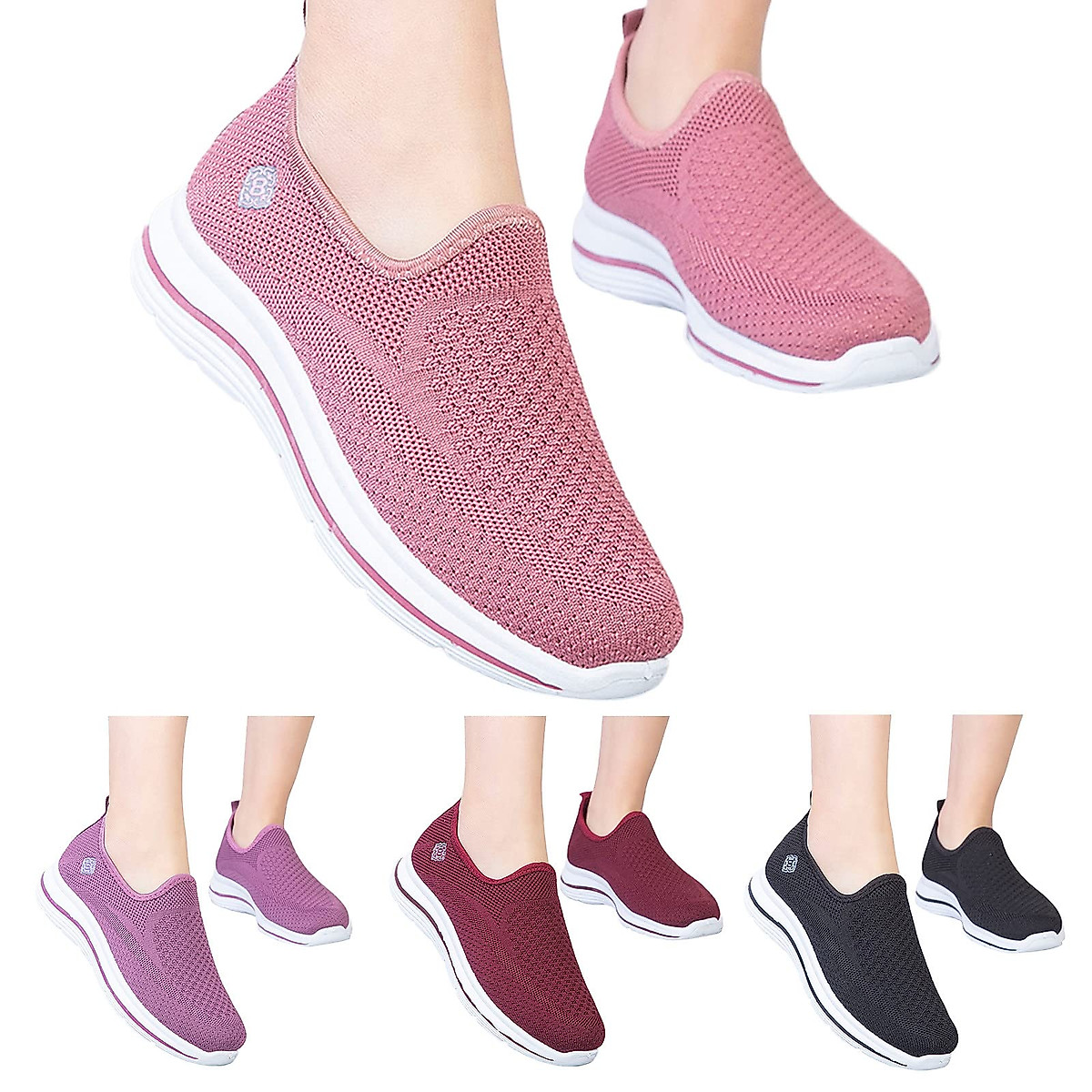 USYFAKGH Womens Air Running Shoes Lightweight Sneakers Women Sneakers Mesh Breathable Summer Fashion New Pattern Soft Sole Comfortable Non Slip Shoes