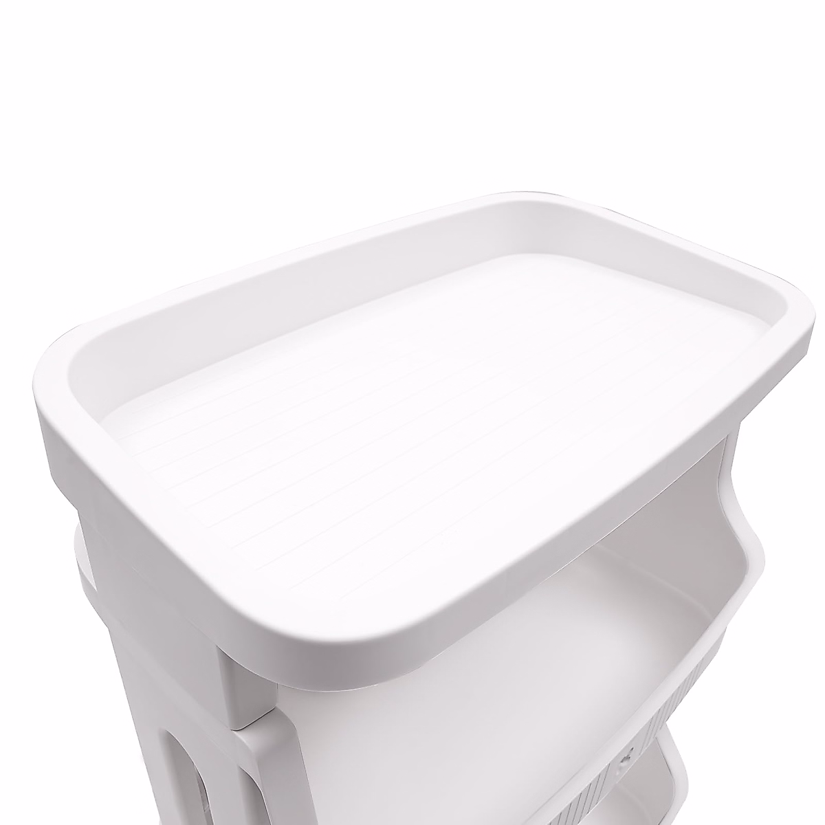 LyeXD 4 Tier Rolling Laundry Cart, Plastic Laundry Basket with Wheels, Clothes Storage Basket Cart On Wheels with 1 Removable Large Baskets, Laundry Hampers Dirty Clothes Hamper for Bathroom (White)