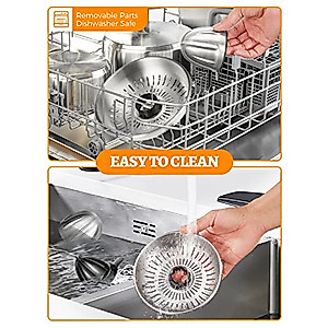 OSTBA Citrus Juicer Electric, Orange Juicer with Two Cones, Lemon Lime Grapefruit Orange Juice Squeezer, Anti-drip Spout, Stainless Steel Handle, Easy to Clean and Use