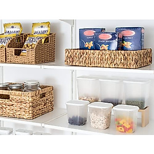 StorageWorks Large Toilet Basket Tank Topper, Toilet Paper Basket for Bathroom, Water Hyacinth Storage Basket for Toilet Tank Top, Shelf, Handwoven Bathroom Wicker Basket, Natural, 2 Pack