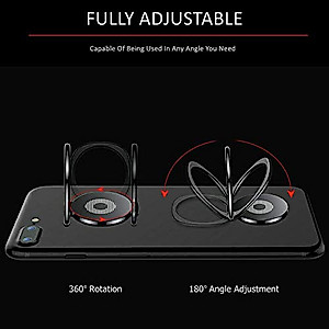 Cell Phone Ring Holder Grip Finger Kickstand Turns 360° Degrees & 180° Degrees Adjustable to Fit Your Needs Helps Stabilize Phone for Selfies 4 Colors Available iPhone Stand Phone Grip 62728 (Silver)