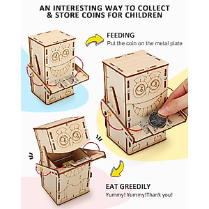 Poraxy 4 Set STEM Kits for Kids Ages 8-10 10-12, Toys for Ages 8-13, Music Box, Robot 3D Puzzle Educational Science Building Projects Crafts, Birthday Gifts for Boys Girls 7 8 9 10 11 12 13 Year Old