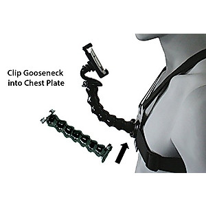 Livestream Gear® - Smartphone Chest Mount & Gooseneck Setup for Streaming or Video, to Fit Regular Sized Devices up to 85 mm Wide. Easy Screen View for Zoom Calls or Streaming.