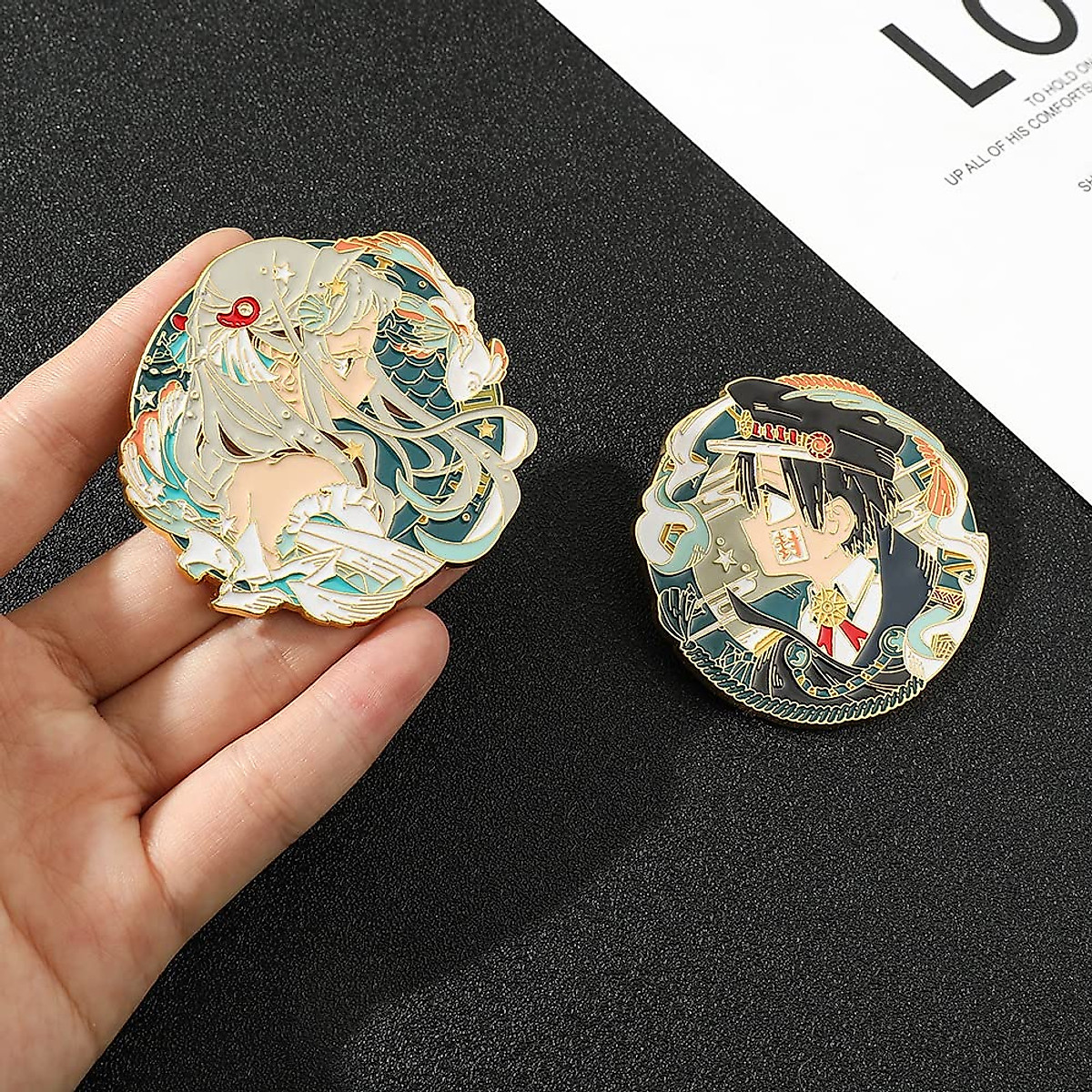 Ealipoi Anime Toilet Bound Hanako Kun Brooch Yashiro Nene Pins Hanako kun Brooches Metal Pendant Cosplay Gift for Women (straight)