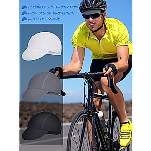 4 Pieces Summer Unisex Cycling Cap Breathable Bicycle Caps Sweat-Absorbing Biking Caps for Women Men Running Outdoor Sports (White, Grey, Black)