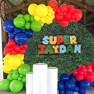 Red Yellow Blue Green Balloons Garland Arch Kit 4sizes, 112pcs Rainbow Supplies for Kids and Boys' Baby ShowerTheme Birthday Decorations