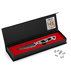 KATSURA Woodworking Project Kit – Paring Knife Blank – Blade Width 25mm – 3.75 Inch – Japanese Premium AUS 10V, 67 Layers Damascus Steel – Storm-V Series – NO LOGO
