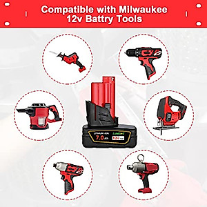 [Upgraded 7000mAh] 2Pack 48-11-2412 Replacement for Milwaukee M-12 Battery Lithium 48-11-2411 48-11-2420 48-11-2401 48-11-2402 48-11-2440