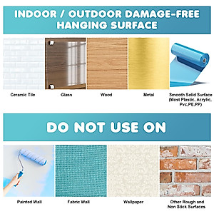 40 Pairs (80 Strips) Picture Hanging Strips Heavy Duty Strips Removable Hook and Loop Tape Frame Hanging Strips for Christmas Party Decorations (White, Large)