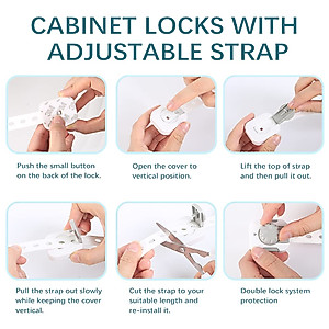 Baby Proofing Kit - Magnetic Cabinet Locks Adjustable Safety Latches for Cabinets & Drawers, Corner Protector, Outlet Covers and Door Finger Pinch Guard -Complete Baby Safty Kit (50 Pack)