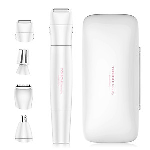 TOUCHBeauty Bikini Trimmer for Women, IPX6 Facial & Eyebrow Hair Trimmer with Case, Painless Body Shaver, Nose Hair Trimmer TB-1753