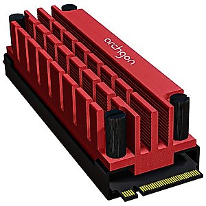archgon 1920GB M.2 NVMe PCIe Gen3x4 3D NAND Internal SSD with Aluminum Heatsink Up to 3400MB/s Read Speed Model HS-1110 (1920GB, Red-Gen3x4)