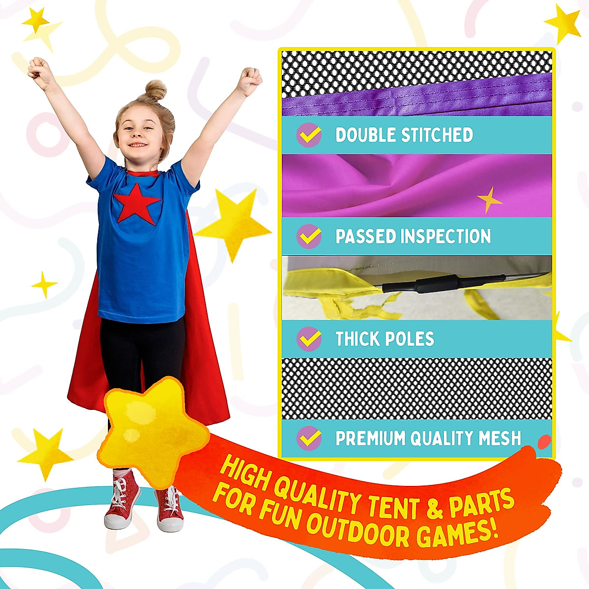 Playz 3pc Kids Play Tent Crawl Tunnel and Ball Pit Pop Up Playhouse Tent with Basketball Hoop for Girls, Boys, Babies, and Toddlers for Indoor and Outdoor Use with Pink Carrying Case