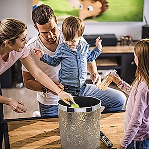 Operitacx European Trash Can Double Layer Wastebasket Decorative Garbage Lidless Waste Paper Basket Container for Bathroom Bedroom Kitchen Home Hotel KTV