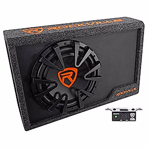 Rockville Rws12ca Slim 1200 Watt 12" Amplified Powered Car Subwoofer Enclosure ,Black