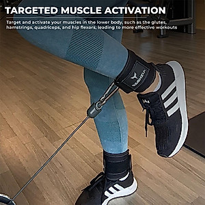 YAGHZU Ankle Straps for Cable Machines Women - Adjustable Gym Ankle Strap for Cable Machine, Neoprene Padded Cable Straps, Durable Leg Strap with Cable Cuff, Glute Kickback Ankle Strap with D Rings