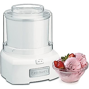 Cuisinart Ice Cream Maker Machine, 1.5 Quart Sorbet, Frozen Yogurt Maker, Double Insulated, White, ICE-21P1 & Chef's Classic 9-Inch Nonstick Bakeware Deep-Dish Pie Pan