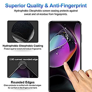 TQLGY 3 Pack Screen Protector for Motorola Moto G 5G 2022 with 2 Pack Camera Lens Protector, Tempered Glass Film, 9H Hardness - HD - Bubble Free - Anti-Scratch - Easy Installation