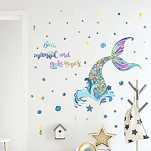Buer Homie Wall Decals, Baby Nursery Girls Quotes Stickers, Mermaid Tail Pattern