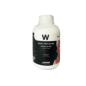 Tusmart DTF (Direct to Film) Digital Textile Ink, 500 mL, Yellow, Magenta, Cyan, Black, White, 100% Made and Developed in Taiwan (White)