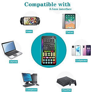 Voice Changer Disguiser, Mini Gaming Live Sound Card, for /PS5/ One/Phone/Computer PC/Tablet, 8 Kinds Sound Adjustable, Plug and Play(Black)