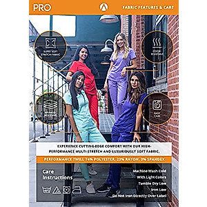 Adar Pro Scrubs for Women - Skinny Leg Yoga Scrub Pants - P4100 - Black - M