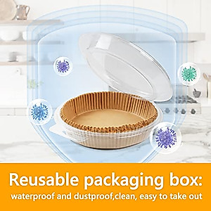 Air Fryer Liners Disposable Paper - 50pcs 7.9”Large Organic Food Grade Non-Chemical Coating, High Temperature Resistant, Oil/Water-proof Non-stick Airfryer Parchment Liners Baking Roasting Microwave