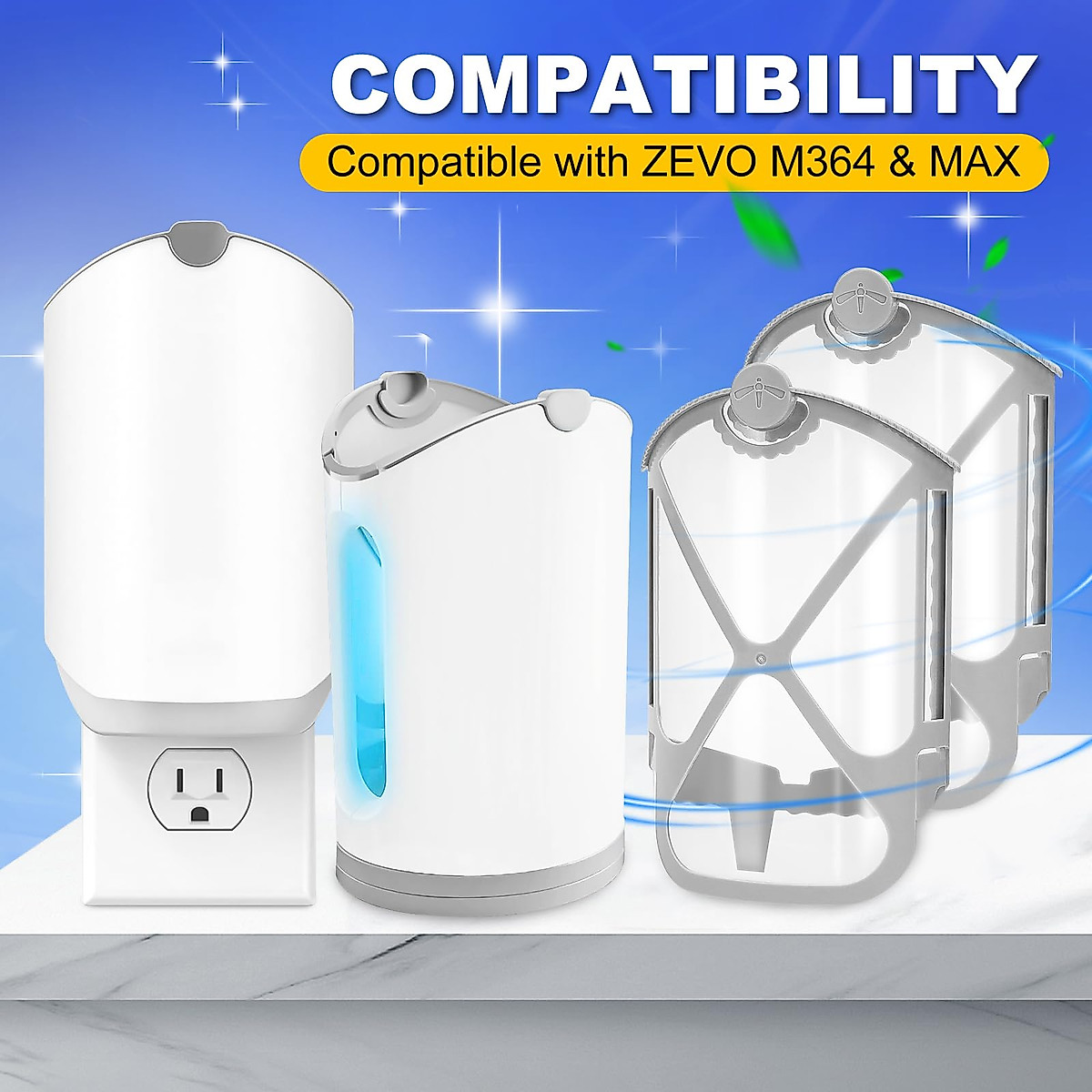 KeeTidy Refill Cartridges Compatible with ZEVO M364 M364A, Trap Device Refills Replacement, 8 Pack