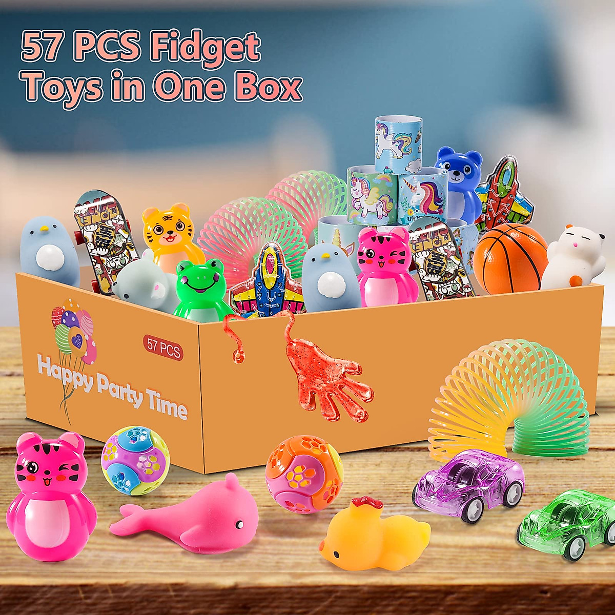 57PCS Prizes for Kids Treasure Chest Small Toys, Rewards Classroom Prize Box Assorted Potty Training Prizes for Toddlers Reward, Kindergarten Goodie Bags for Bulk Party Favors, Pinata Fillers Stuffers