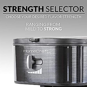 HomeCraft HCIT3BS 3-Quart Black Stainless Steel Café' Iced Tea And Coffee Brewing System, 12 Cups, Strength Selector & Infuser Chamber, Perfect For Lattes, Lemonade, Flavored Water, Large Pitcher