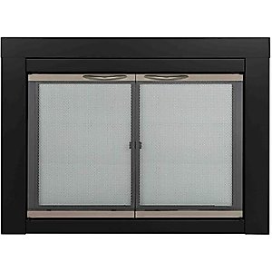 Pleasant Hearth Alsip Sunlight Nickel Glass Firescreen Door | Small