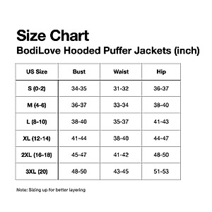 BodiLove Thickened Winter Puffer Jacket with Removable Faux Fur Hood Fleece Lining Burgundy