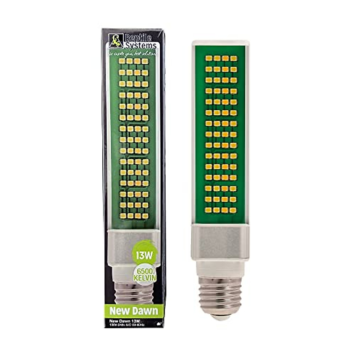 Reptile Systems New Dawn LED Compact Lamp, 6.69”: 6500K, 13W – Full Spectrum LED Luminaire Lighting for Natural Plant Growth in Terrariums, Vivariums, Hydroponics & Aquaponics