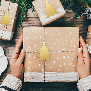 90 Pcs Christmas Envelope Seal Stickers, Gold Christmas Tree Envelope Seals Decorative for Christmas Party Gift Bag Drinkings Baking Wedding Invitations Greeting Cards Envelope Party Favors Craft