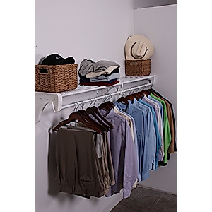 EZ Shelf DIY Expandable Closet Shelf and Rod - 29” - 49” -White- Mounts to 1 Sidewall and Backwall