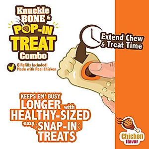 Nylabone Pop-In Dog Treat Refills for Treat Toy Combo Chicken Medium/Wolf (30 Count)