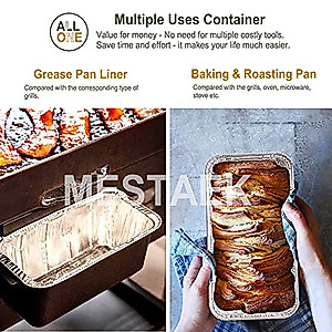 MESTAEK Grease Cup Liners (50 Pack), Compatible Replace Blackstone Griddle Drip pan Liners for 36" 30" 28" 22" 17" Griddles, Disposable Aluminum Foil Catch Grease Pan, BBQ, Baking, Cooking, Roasting