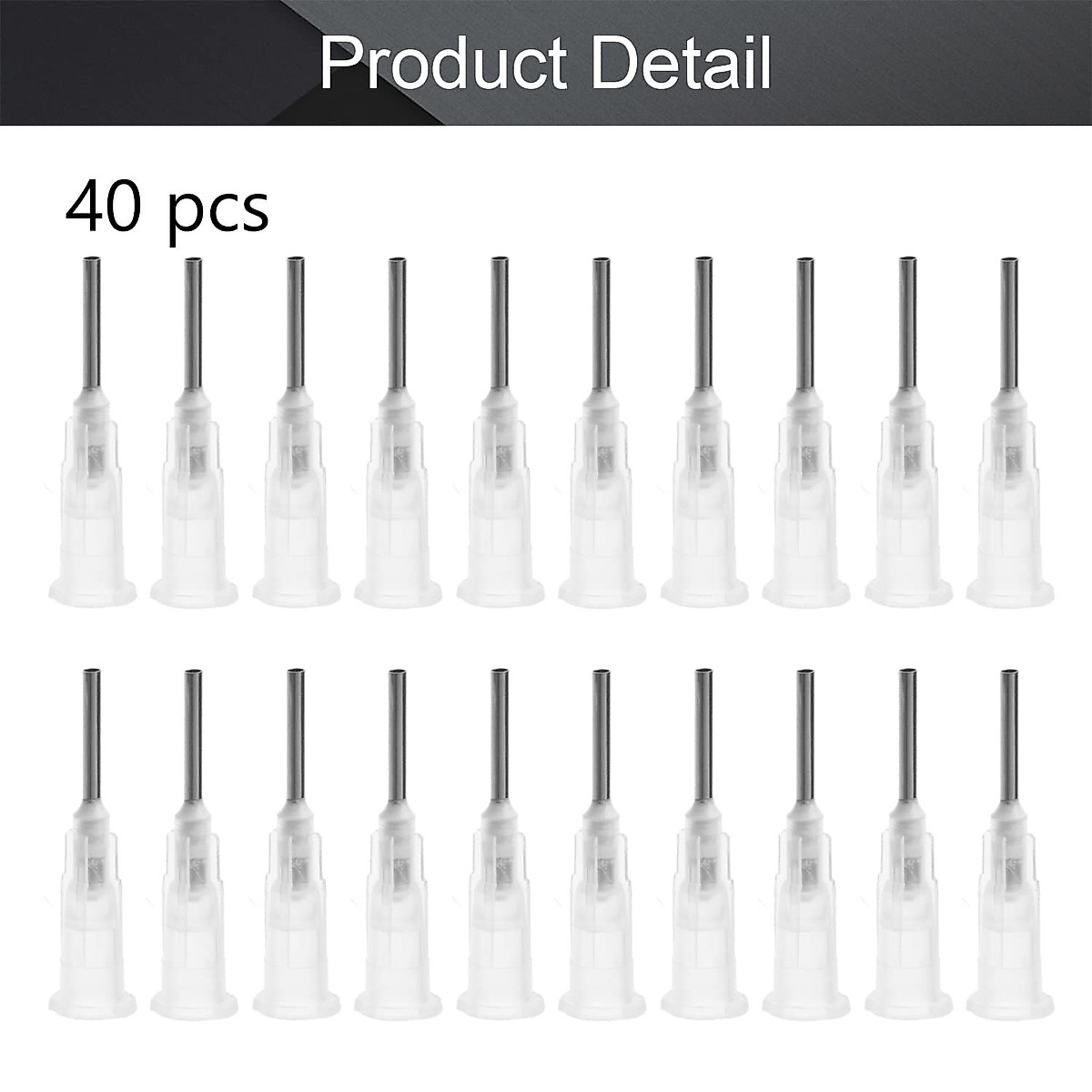 Utoolmart Industrial Dispensing Needle, Industrial Grade Blunt Needle, Stainless Steel Precision Applicator, 17G, Transparent Color, 40pcs