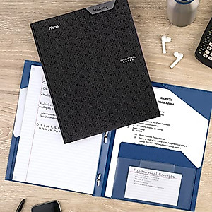 Five Star 2 Pocket Folder, Stay-Put Folder, Plastic Colored Folders with Pockets & Prong Fasteners for 3-Ring Binders, Great for Home School Supplies & Home Office, 11” x 8-1/2, Black (72113)