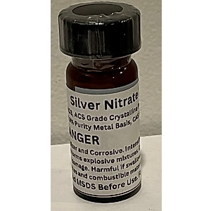 Silver Nitrate Crystal Powder 10 Grams / >99.9% Pure ACS Grade / 10g