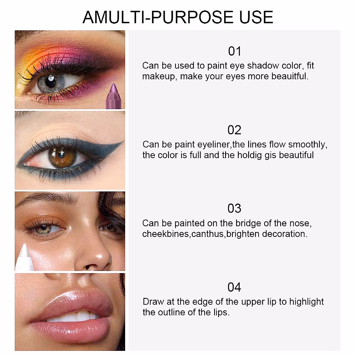 3 Colors Matte Eyeliner Pen Set With Pencil Sharpener,Blue - Dark Blue Sky Blue Light Blue,Colorful Eyeliner Pencil Set, Pearl Metallic Glitter Waterproof Professional Eye Makeup Color Sets 5 Blue S2